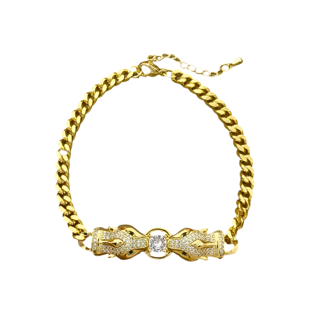 24k Panther Dio Gold Chain Bracelet 🐆 – Aliyar Zaviyar