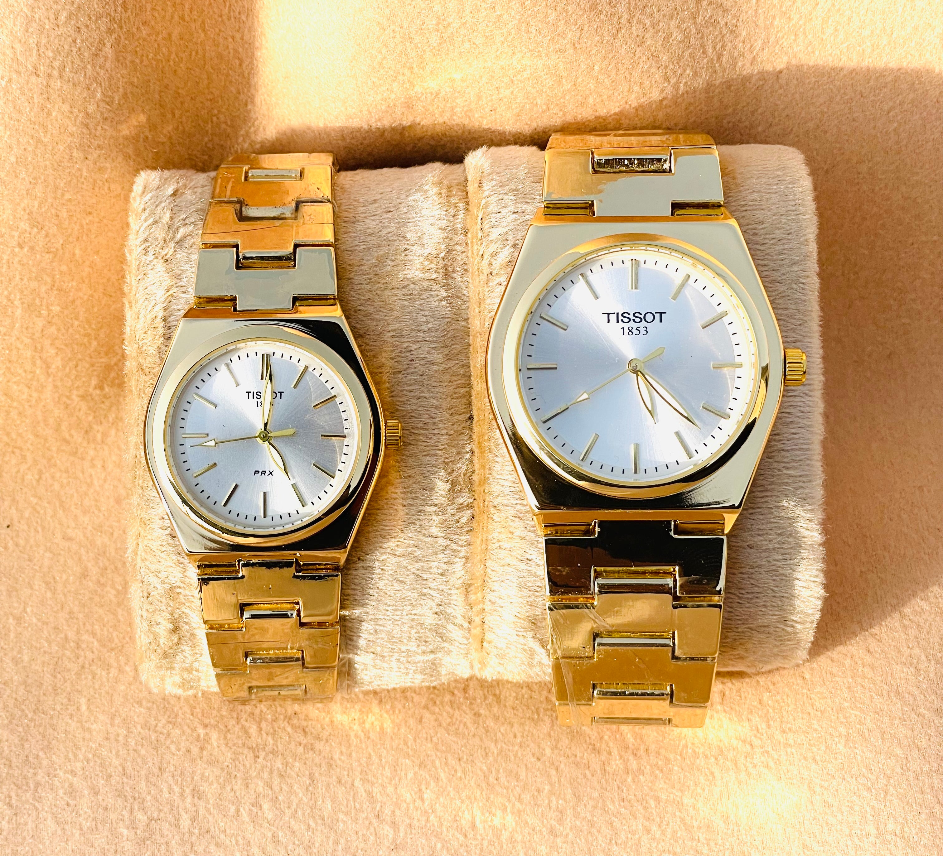 Exquisite Prx Gold White Dial Couple Watch Set – Aliyar Zaviyar